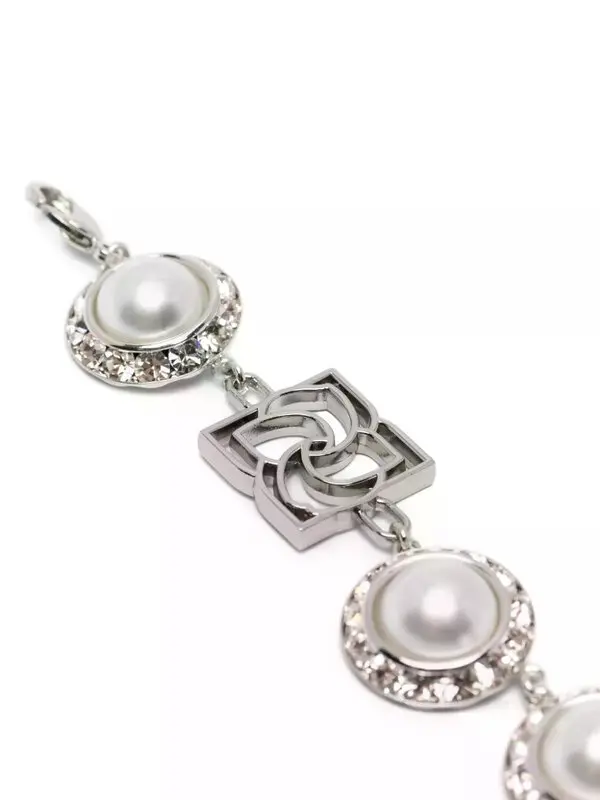 Magda Butrym Crystal Embellished Faux Pearl Necklace