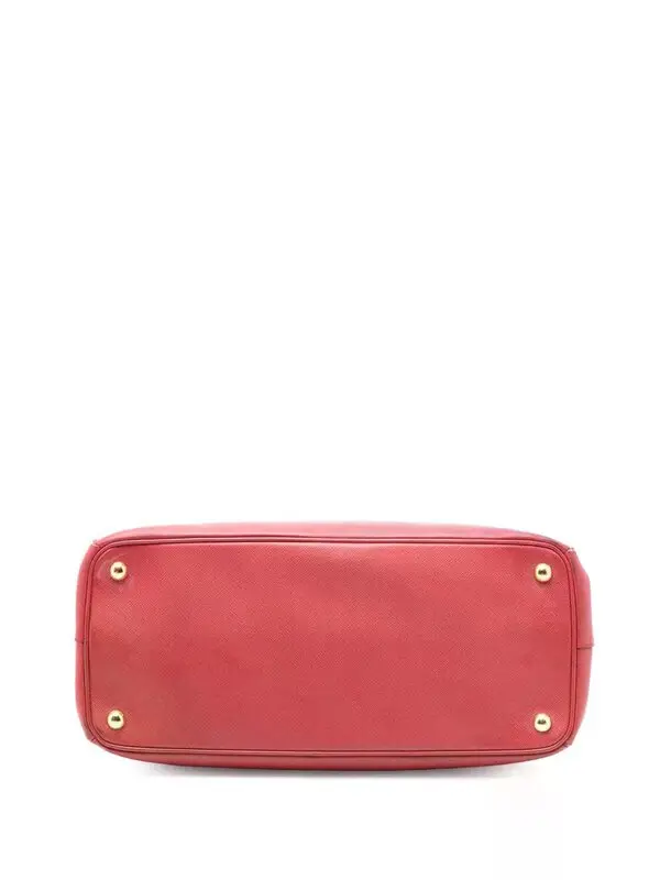 Prada Large Saffiano Lux Galleria Double Zip Satchel - Red