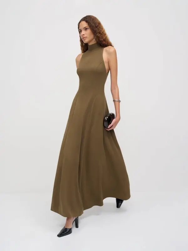 REFORMATION Alani Knit Maxi Dress - Green