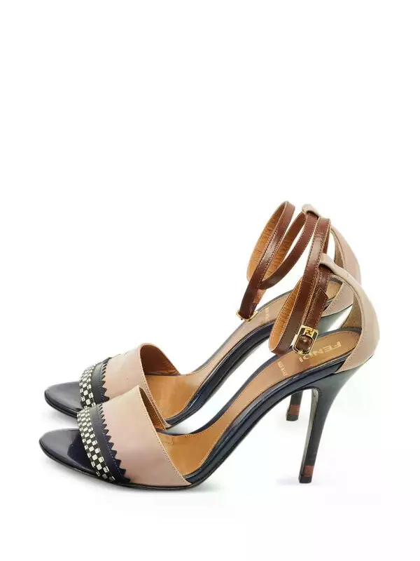 Fendi Leather Ankle-strap Sandals - Neutrals