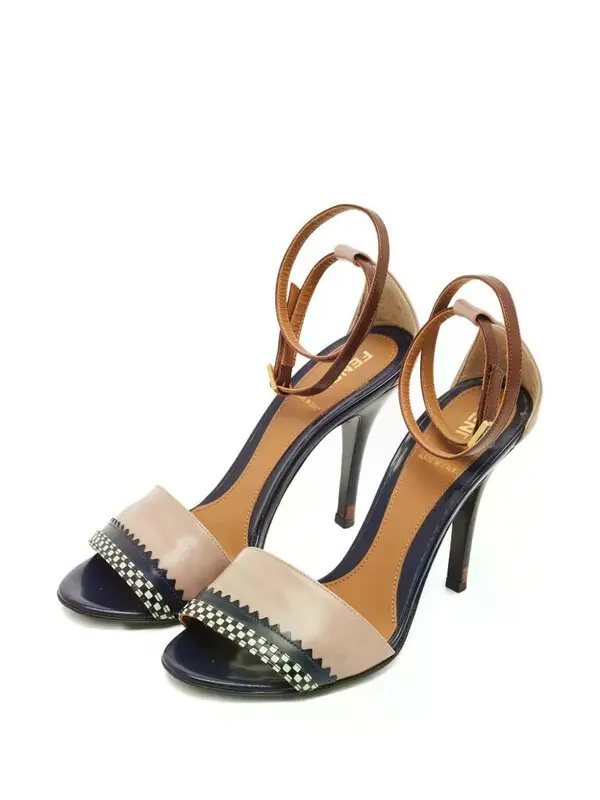 Fendi Leather Ankle Strap Sandals