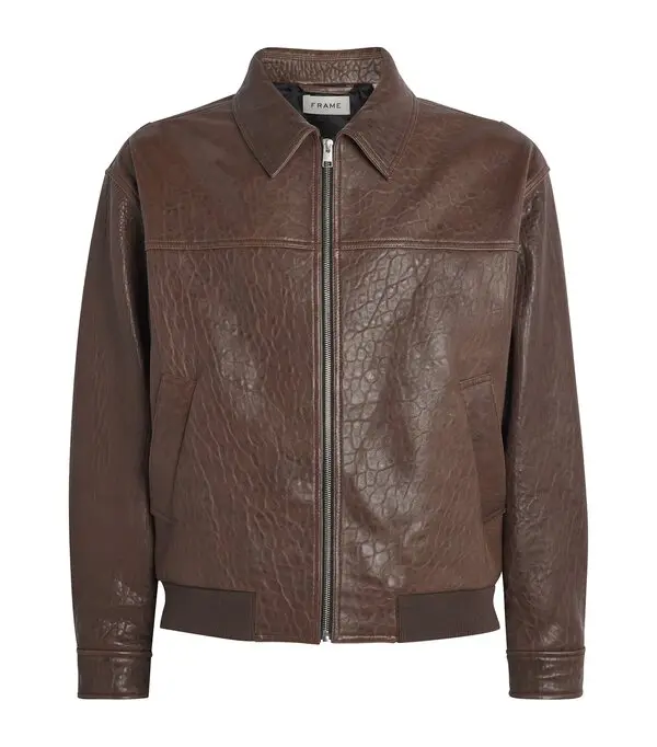 FRAME Leather Bomber Jacket