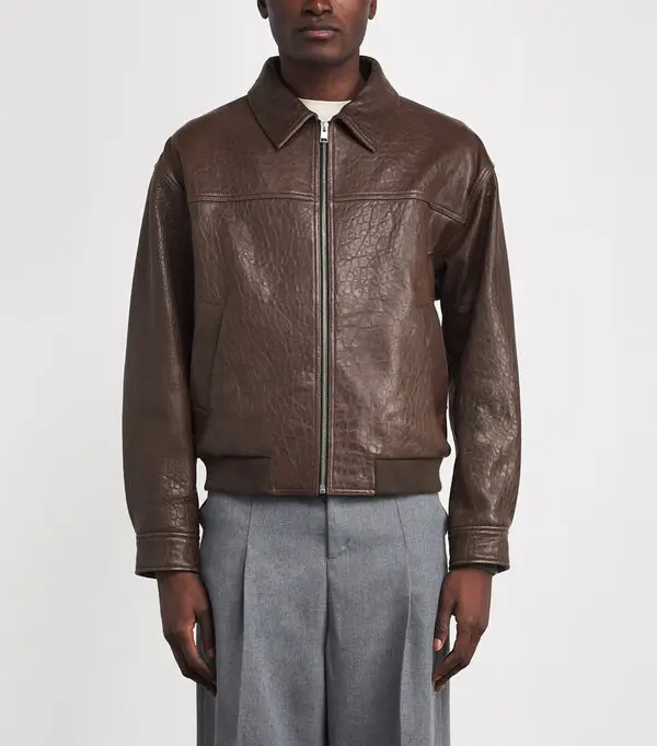 FRAME Leather Bomber Jacket