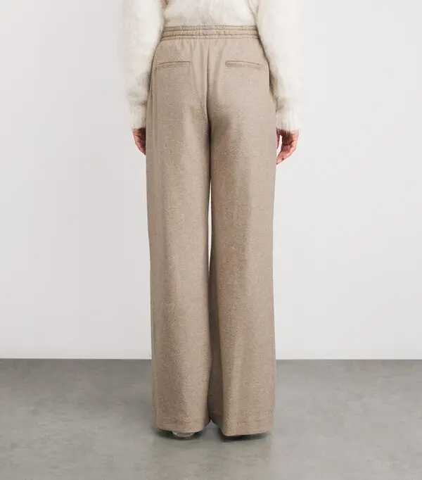 Vince Wool-blend Wide-leg Trousers - Beige
