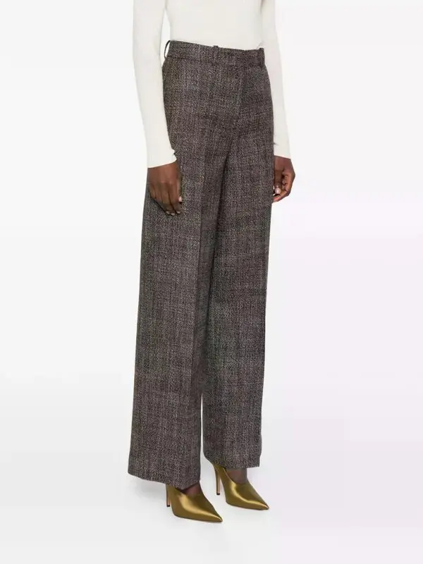 JOSEPH Herringbone Wide Leg Trousers