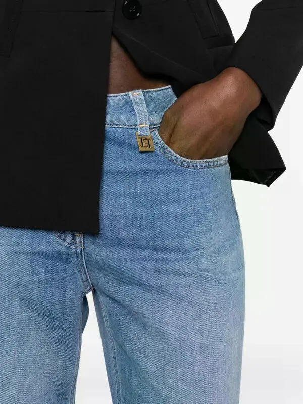 Elisabetta Franchi Palazzo Jeans With Logo Detail