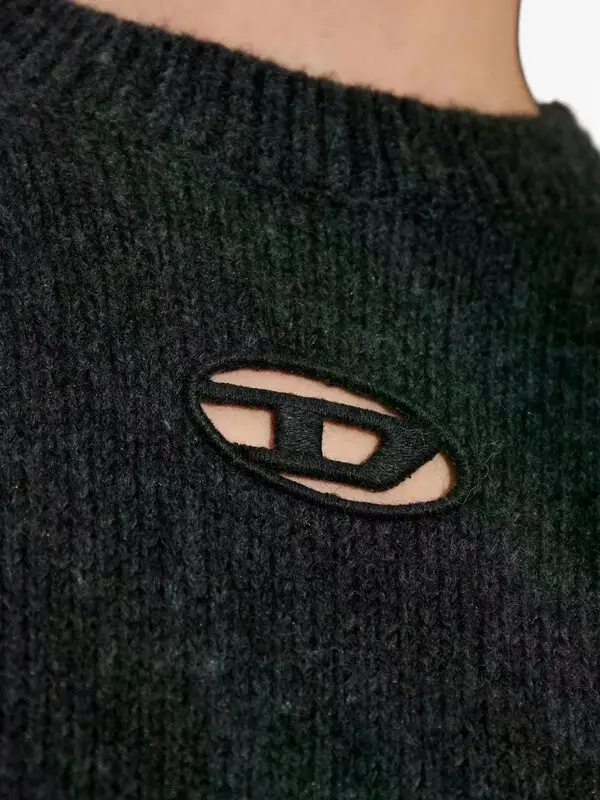 DIESEL® Wool & Alpaca Blend Jumper With Cut-out Oval D