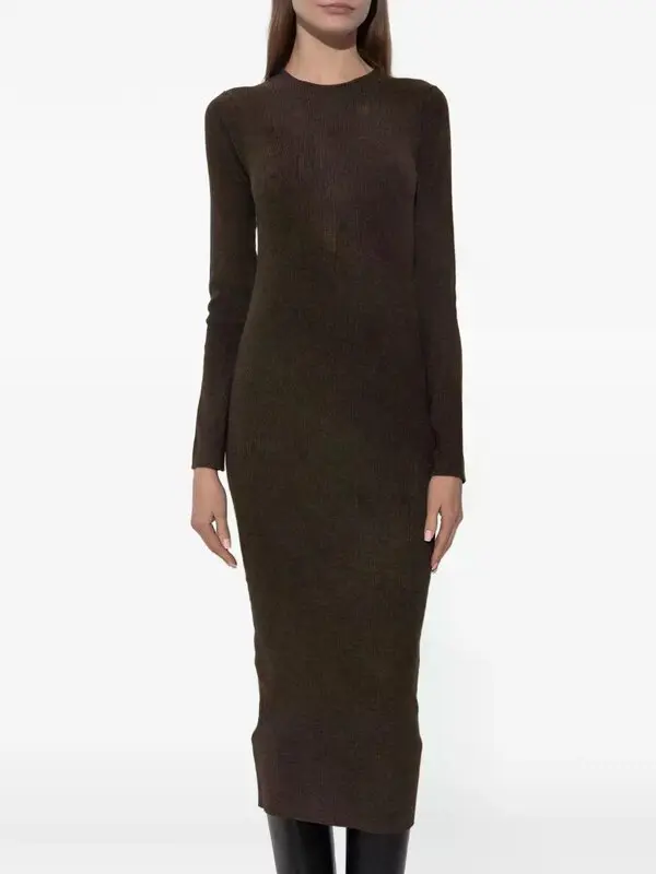Fear Of God Long-sleeve Ribbed Dress - Brown