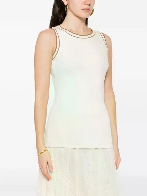 Fabiana Filippi Contrast-trim Sleeveless Tank Top - Neutrals