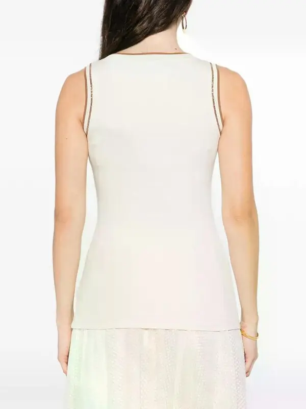 Fabiana Filippi Contrast-trim Sleeveless Tank Top - Neutrals