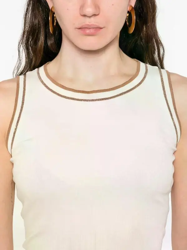 Fabiana Filippi Contrast-trim Sleeveless Tank Top - Neutrals