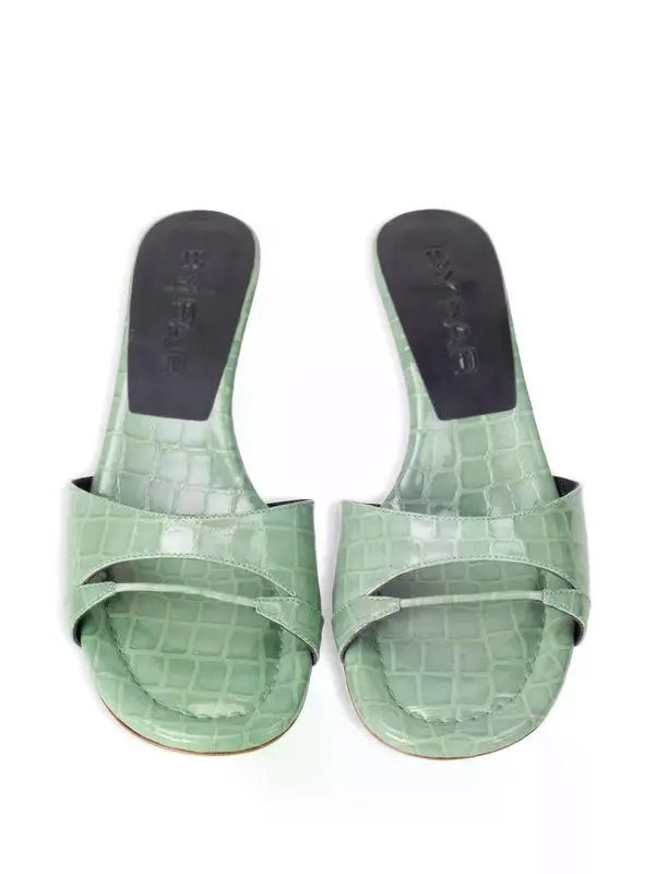By Far Embossed Babygirl Mules - Green