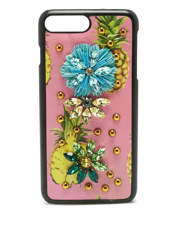 Dolce & Gabbana Fruit-print Crystal Iphone 7 Plus Phone Case - Pink