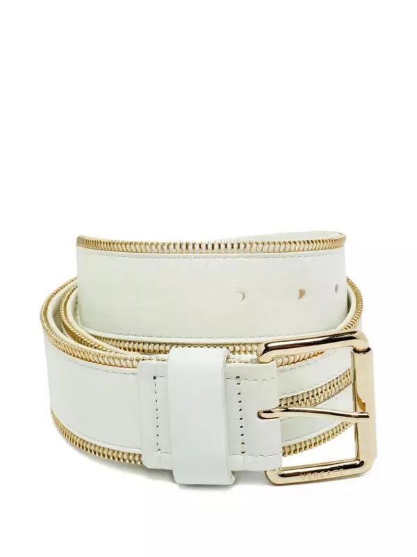 Versace Zip-detail Buckle Belt - White