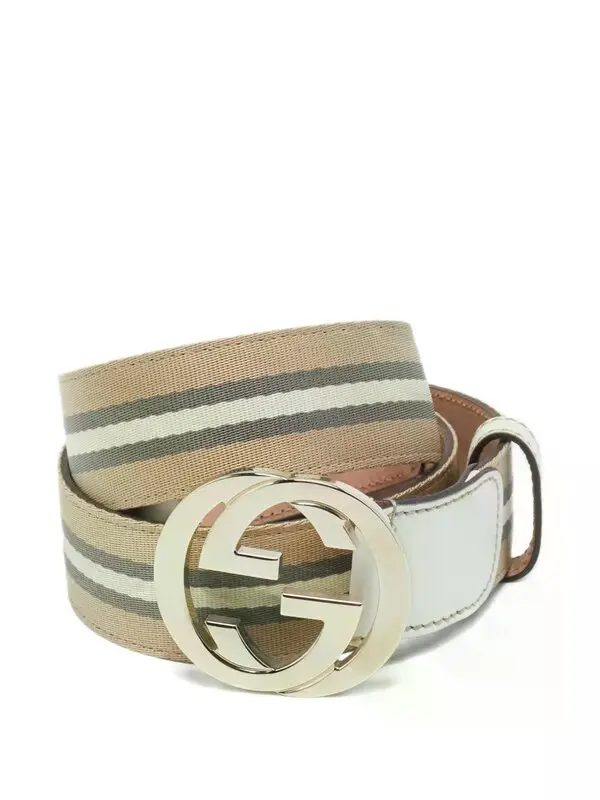 Gucci Web Stripe Logo Belt - Neutrals