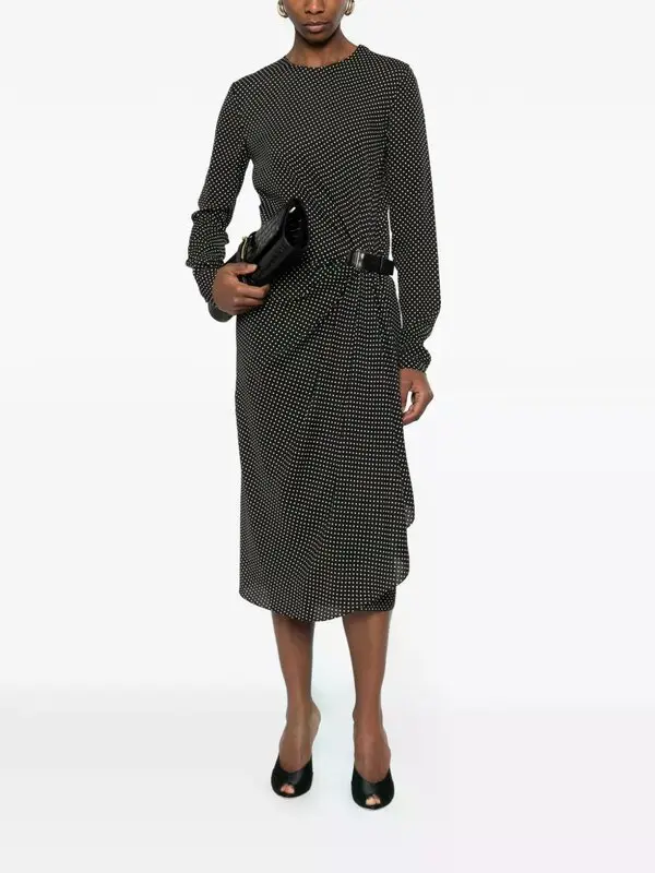 TOM FORD Polka-dot Belted Midi Dress