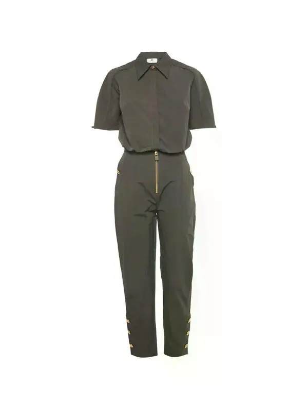 Elisabetta Franchi Button-detail Zip-fastening Jumpsuit - Grey