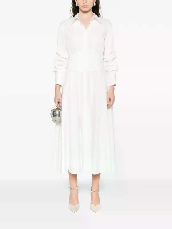 Alice + Olivia Button-down Corset Midi Dress