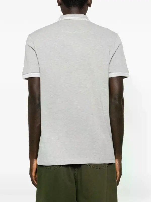 BOSS Striped-collar Polo Shirt - Grey