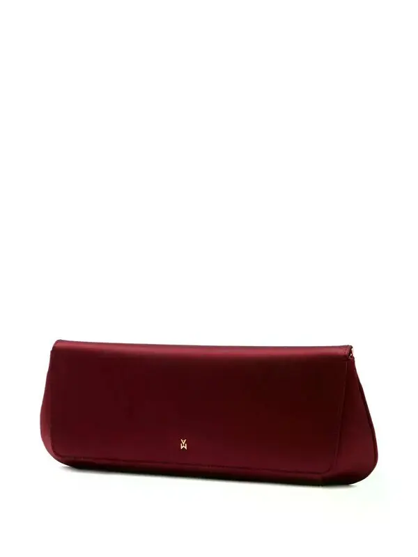 Amina Muaddi Satin Logo Clutch