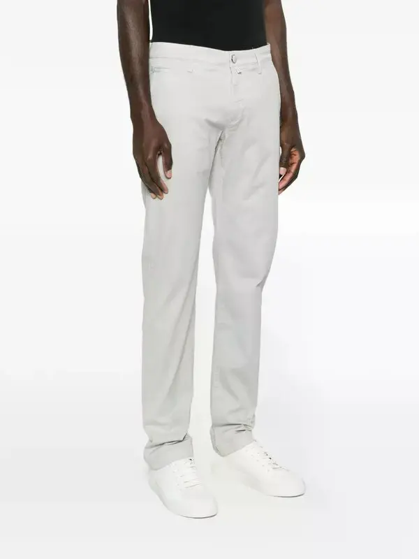 Jacob Cohen Bobby Buttoned Straight Trousers - Neutrals