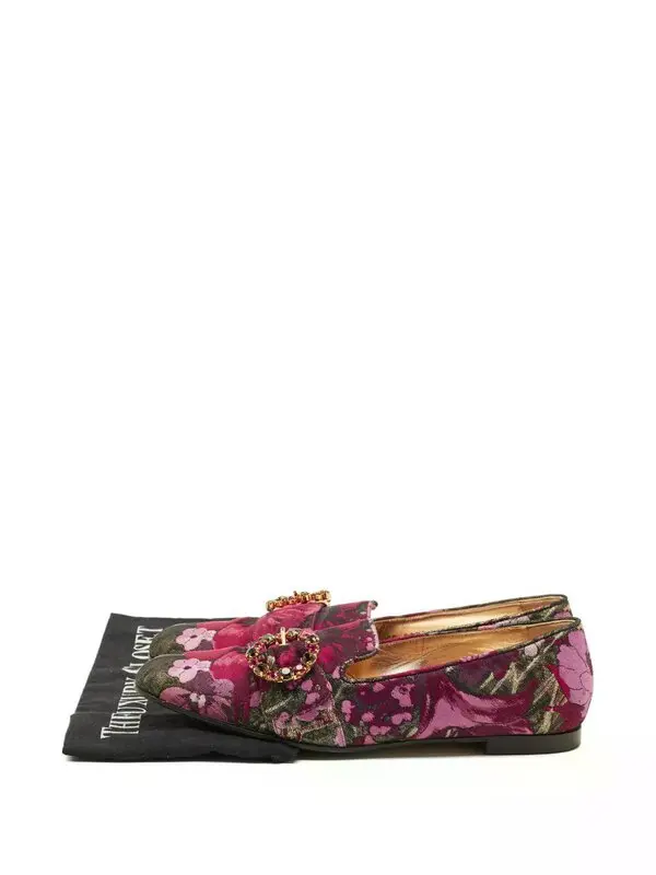 Dolce & Gabbana Crystal-embellished Floral Jacquard Loafers