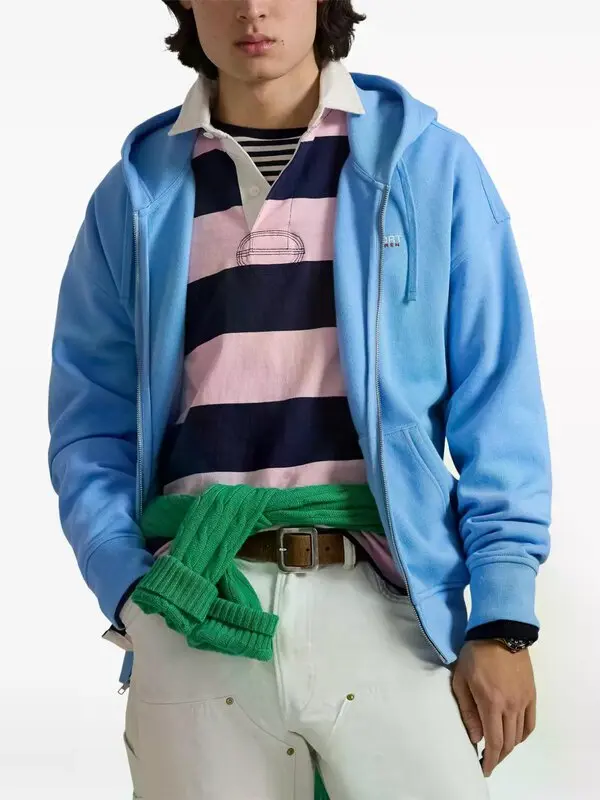 Polo Ralph Lauren Logo-Detail Zip-Up Hoodie - Blue | Editorialist