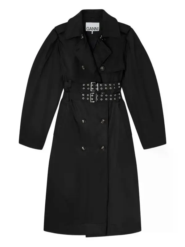 GANNI Belted Double-breasted Coat