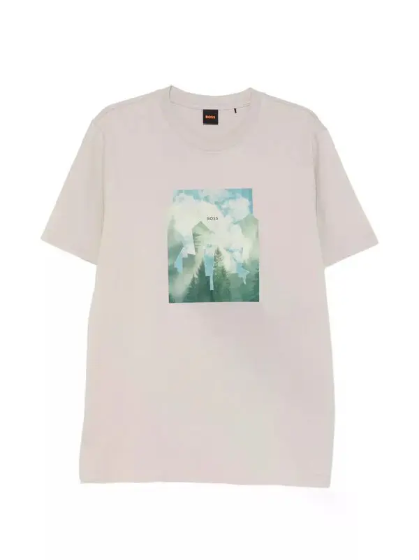 BOSS Printed-artwork T-shirt In Cotton Jersey