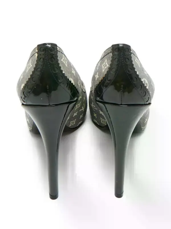 LOUIS VUITTON Mini Lin Monogram Peep-toe Pumps