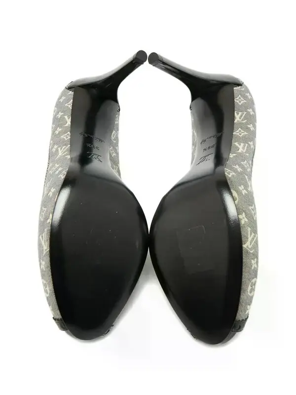 LOUIS VUITTON Mini Lin Monogram Peep-toe Pumps