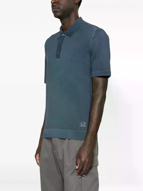 C.P. COMPANY Buttoned Polo Shirt - Blue