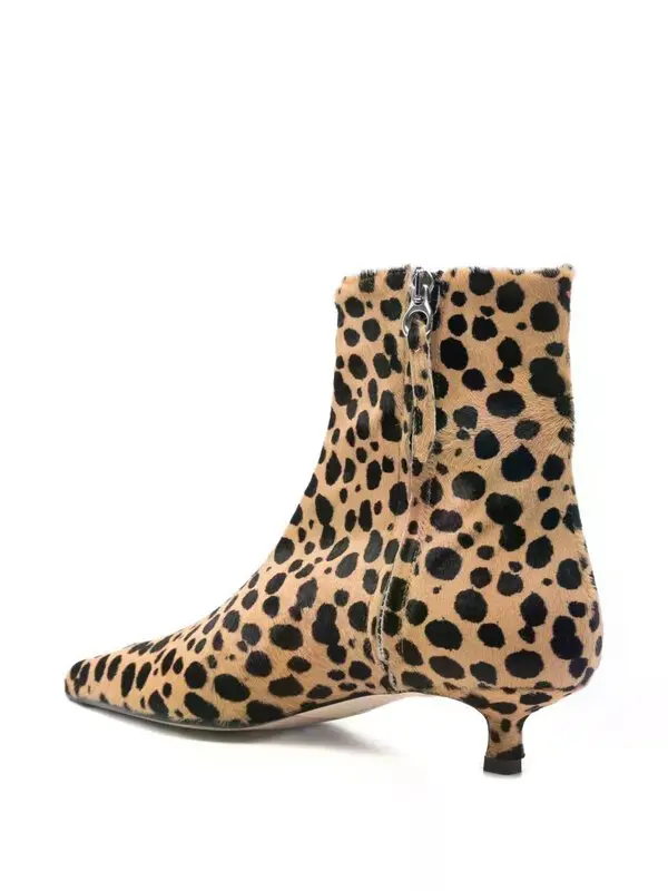 AeydĒ Sofie Leopard Print Ankle Boots - Neutrals