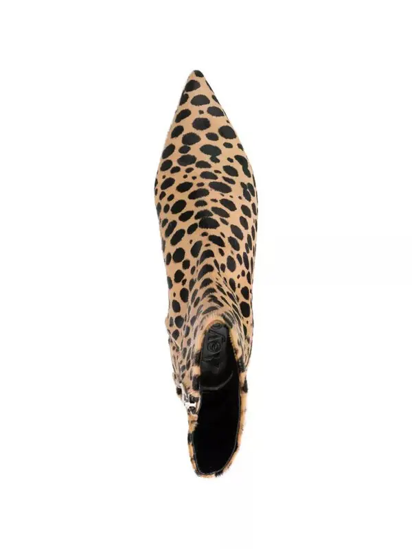AeydĒ Sofie Leopard Print Ankle Boots - Neutrals