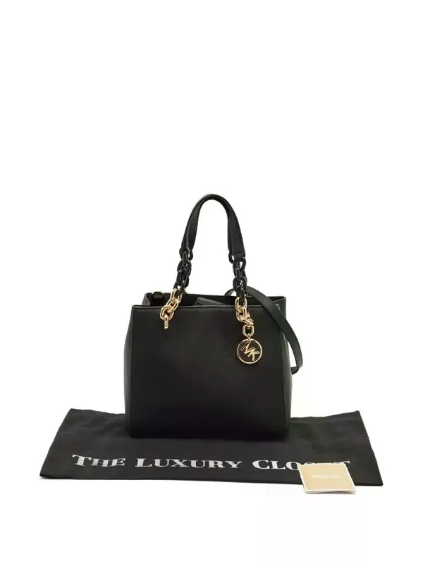Michael Kors Mini Cynthia Leather Tote Bag - Black