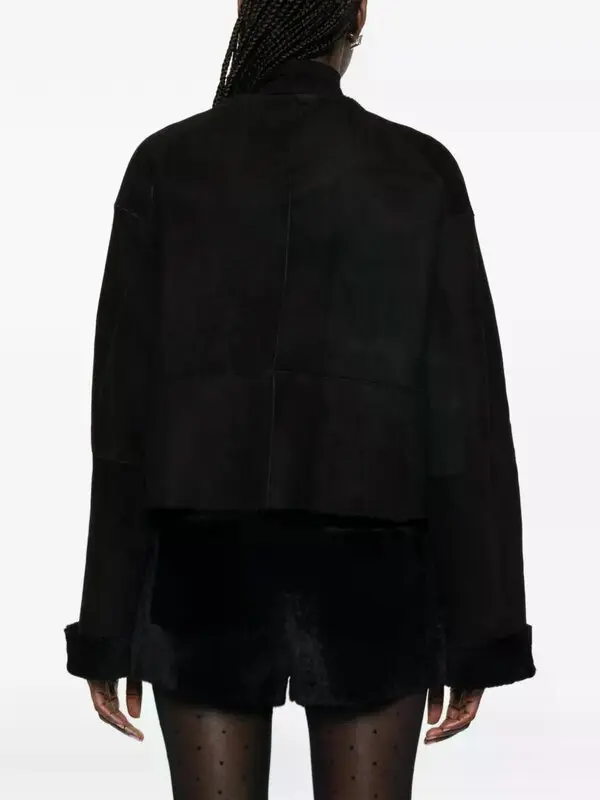 Nour Hammour Willow Buttoned Leather Jacket