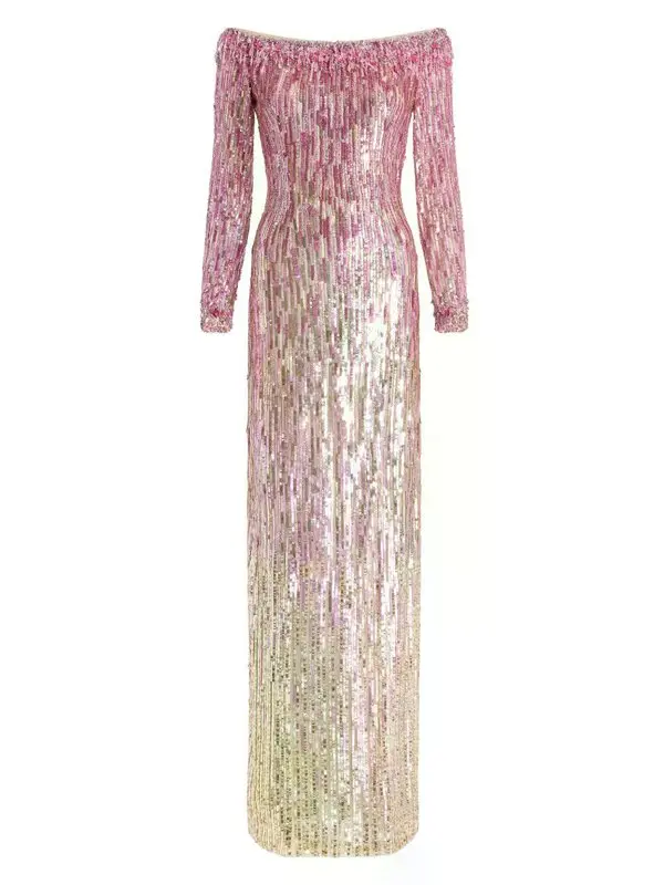 Jenny Packham Marnie Sequin Maxi Dress - Neutrals