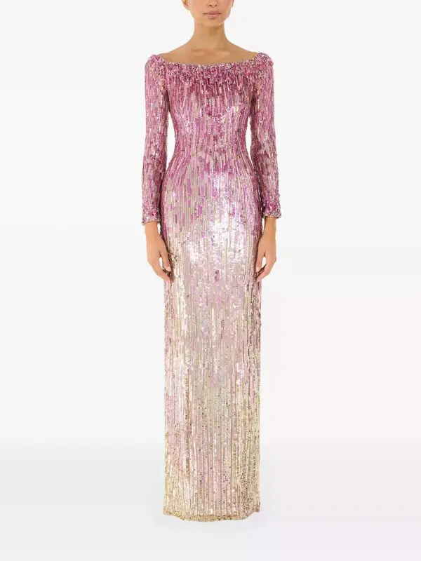Jenny Packham Marnie Sequin Maxi Dress - Neutrals
