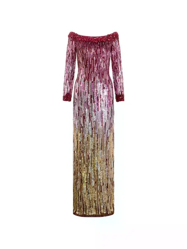 Jenny Packham Marnie Sequin Maxi Dress - Neutrals
