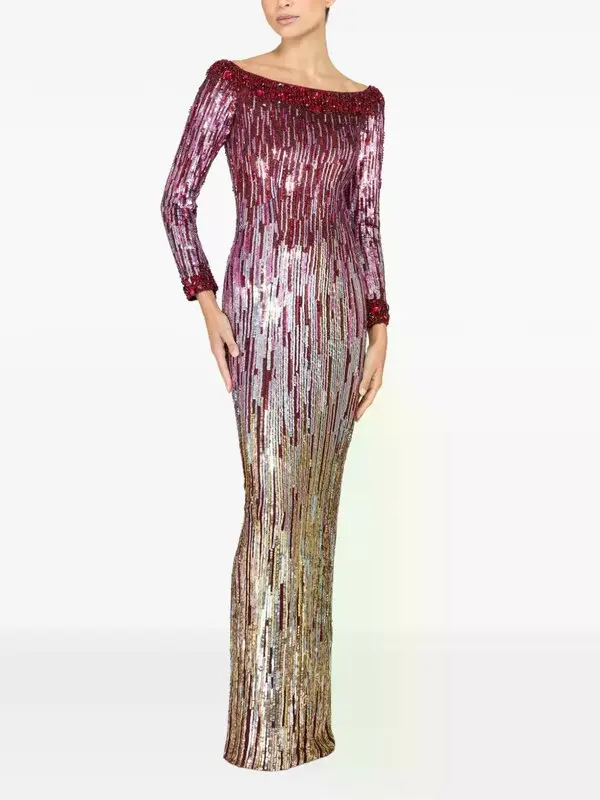 Jenny Packham Marnie Sequin Maxi Dress - Neutrals