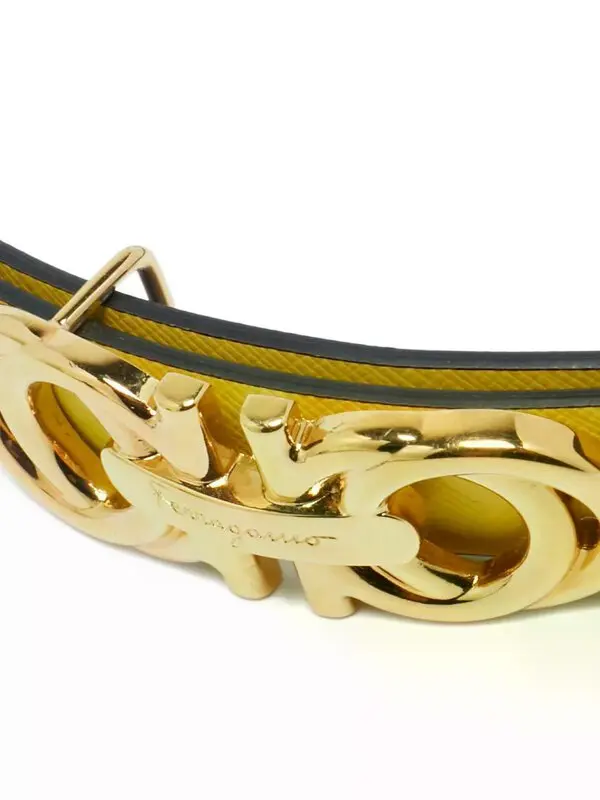 FERRAGAMO Double Gancini Reversible Belt - Black