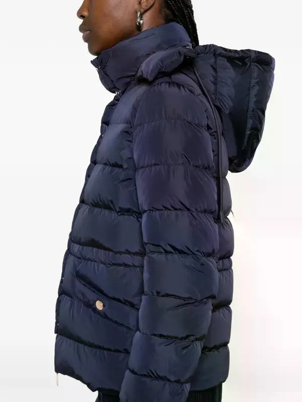 Max Mara Hooded Button-down Quilted Jacket - Blue