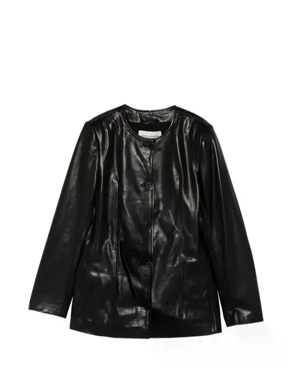 Nour Hammour Maud Leather Button-up Jacket