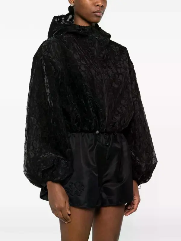 Cecilie Bahnsen Hooded Crop Jacket - Black