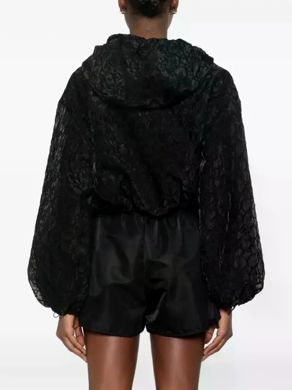 Cecilie Bahnsen Hooded Crop Jacket - Black