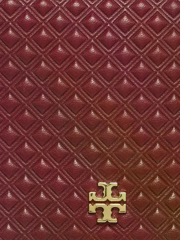 Tory Burch Embossed Leather Shoulder Bag - Red