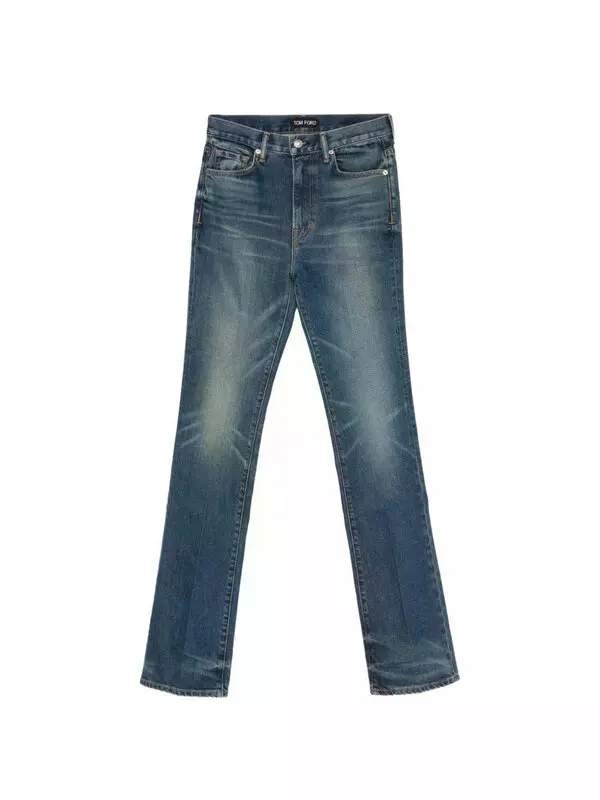 TOM FORD Washed Indigo Straight Leg Trousers