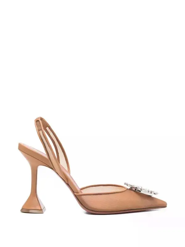 Amina Muaddi Begum Point-toe Slingback Pumps