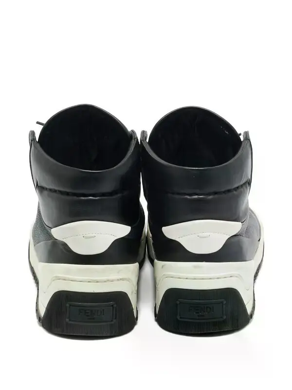 Fendi Leather Lace-up High-top Sneakers