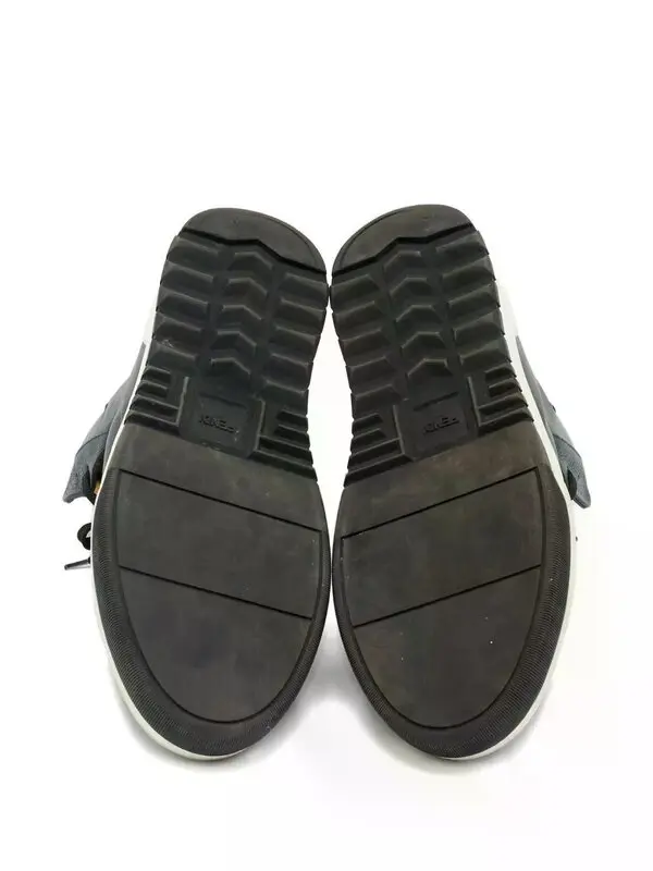 Fendi Leather Lace-up High-top Sneakers
